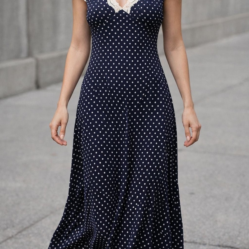 Vintage Navy Maxi Dress - Etsy