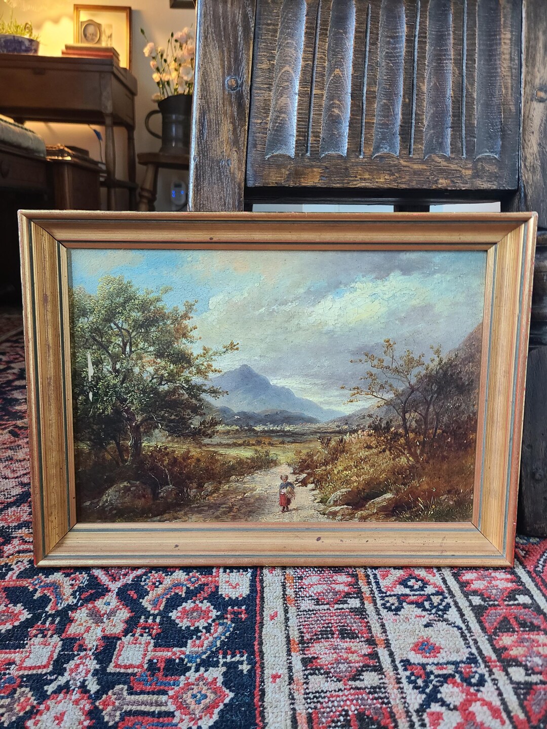 Antique 19th Century Oil Painting English Pastoral Scene Signed ...