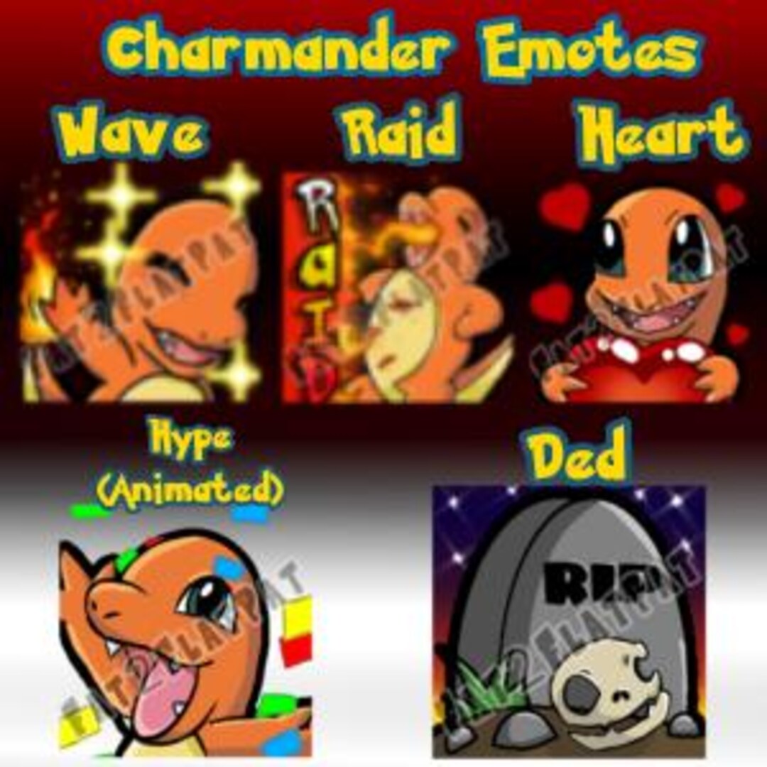 Pokemon Charmander Emote Bundle (all 5 Emotes): Streaming Twitch ...