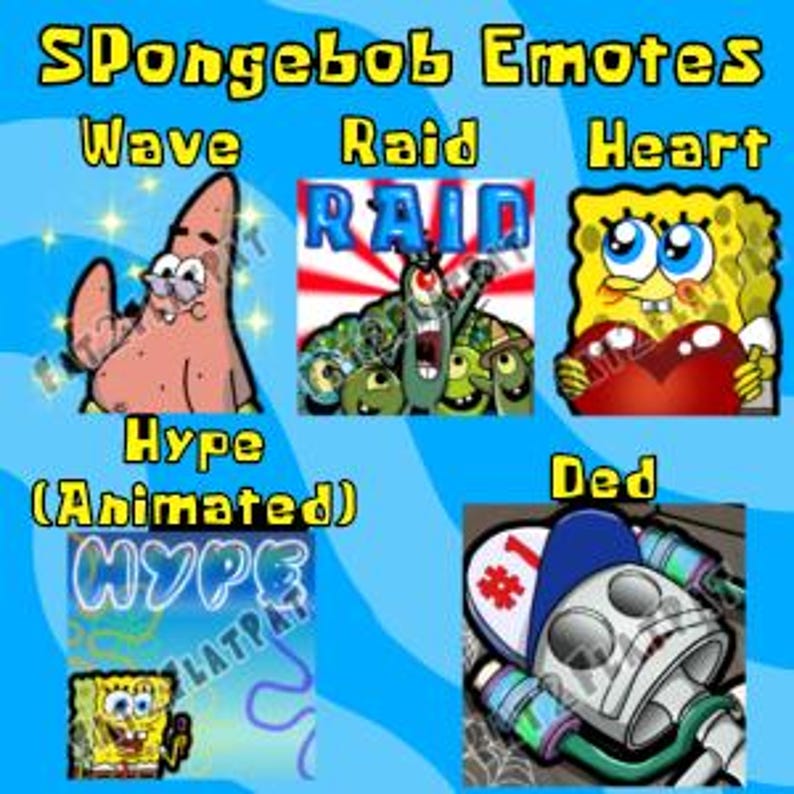 Spongebob Squarepants Emote Bundle (all 5 Emotes): Streaming Twitch ...