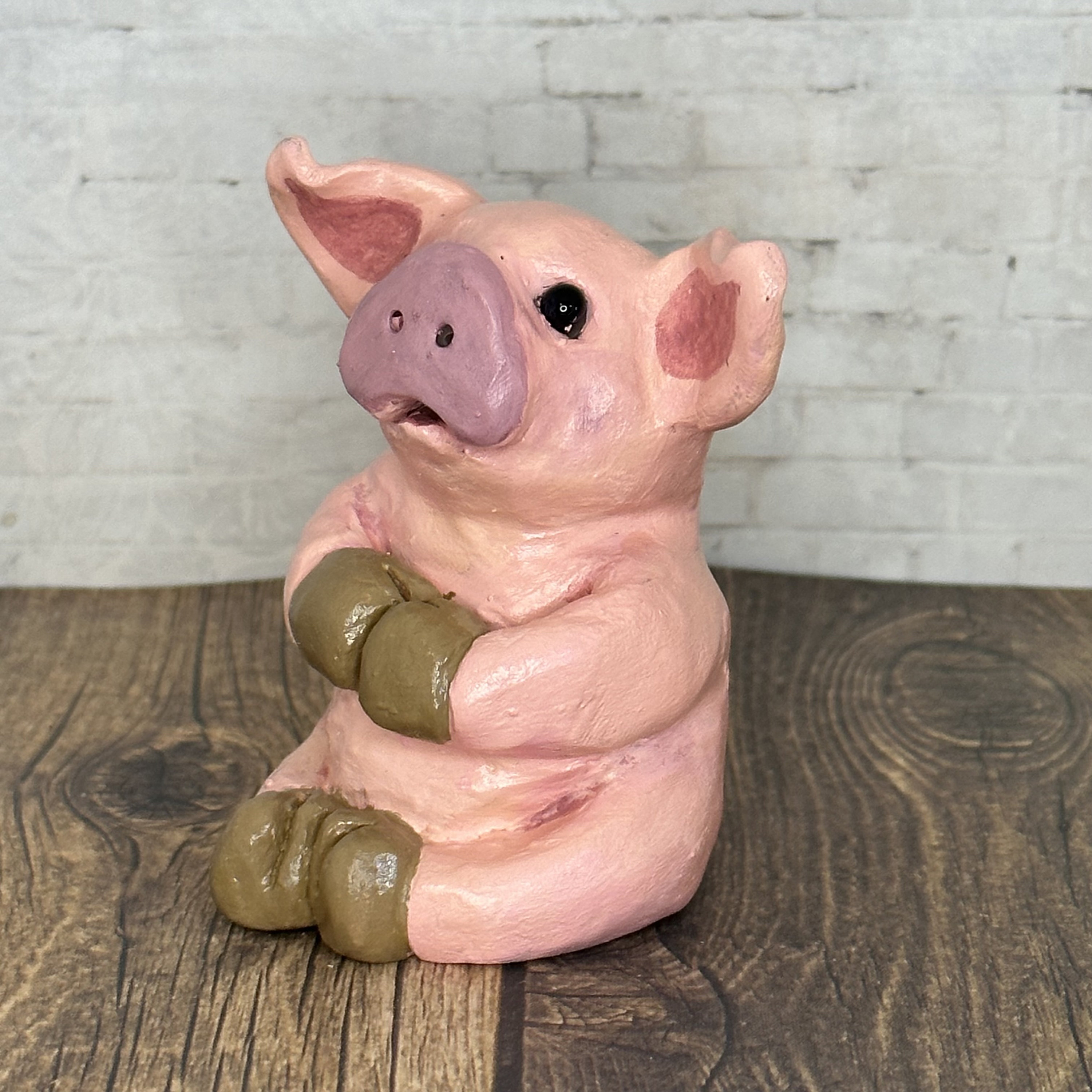 Hand Sculpted Polymer Clay Pig Figurine Polymer Clay Pig - Etsy