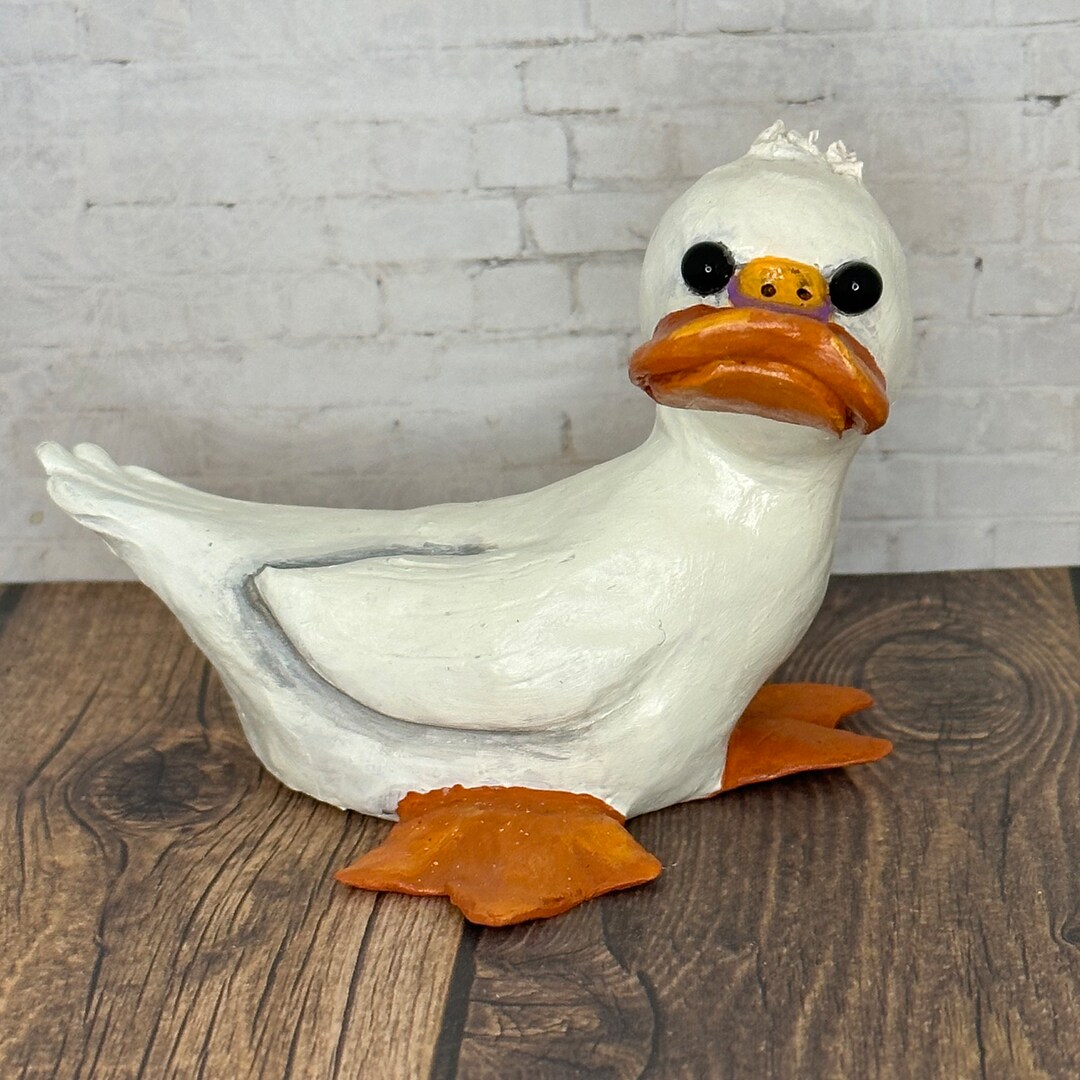 Hand Sculpted Polymer Clay Duck Figurine, Polymer Clay Duck, Clay Duck ...