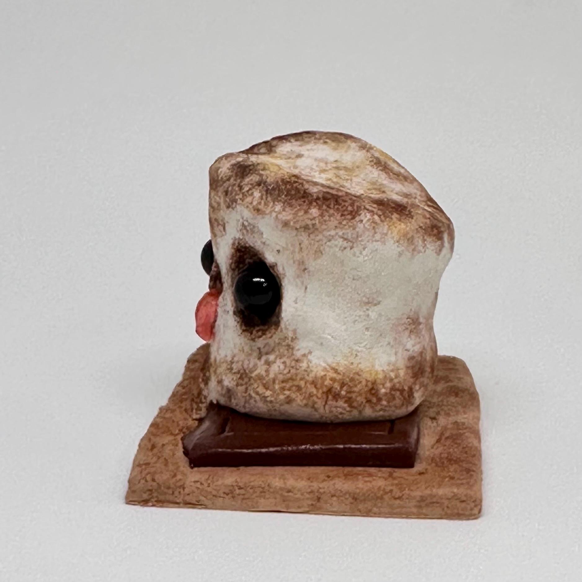 Handcrafted Polymer Clay Roasted Marshmallow Character on Chocolate ...