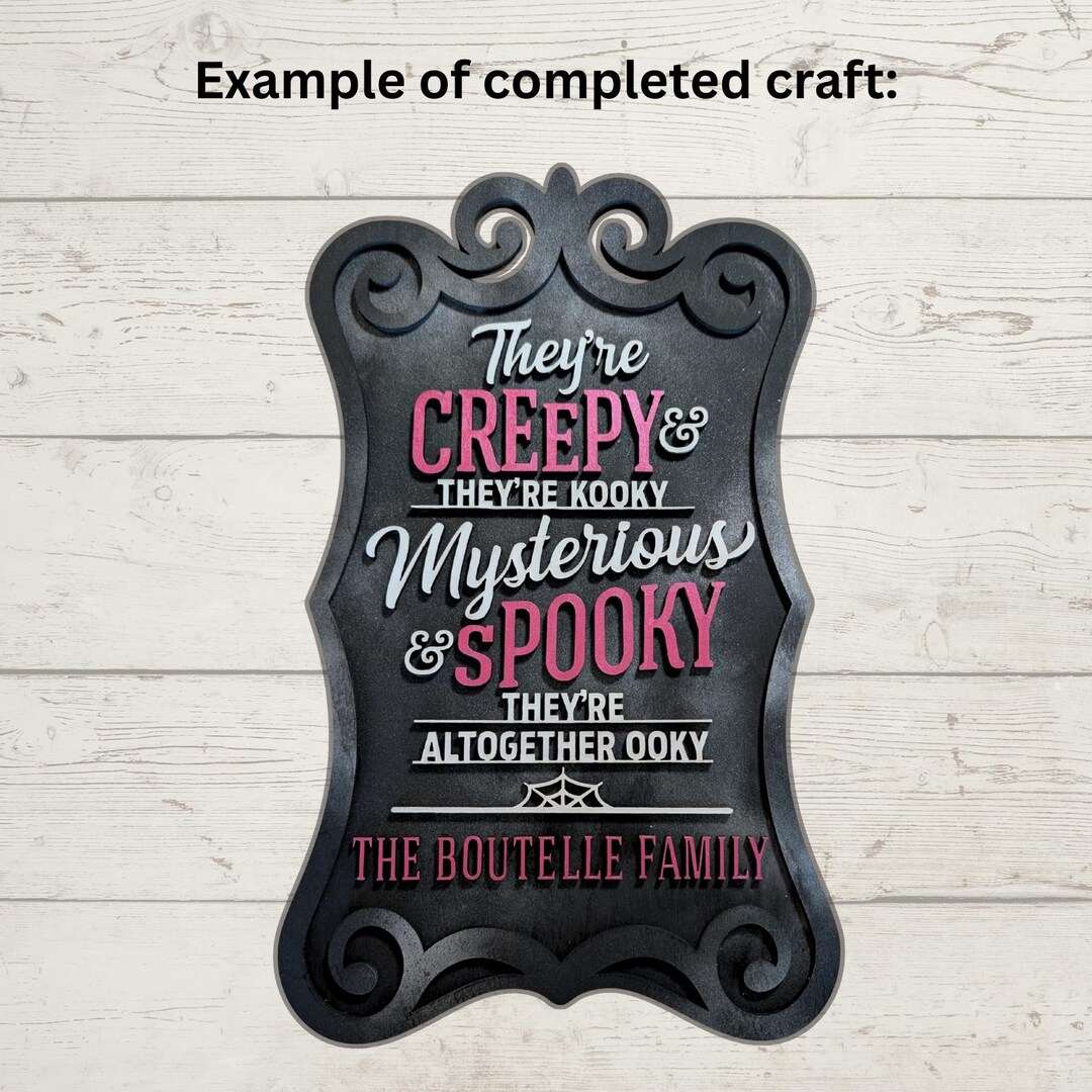 Custom Last Name Halloween Sign, Creepy Kooky Mysterious & Ooky Fall ...