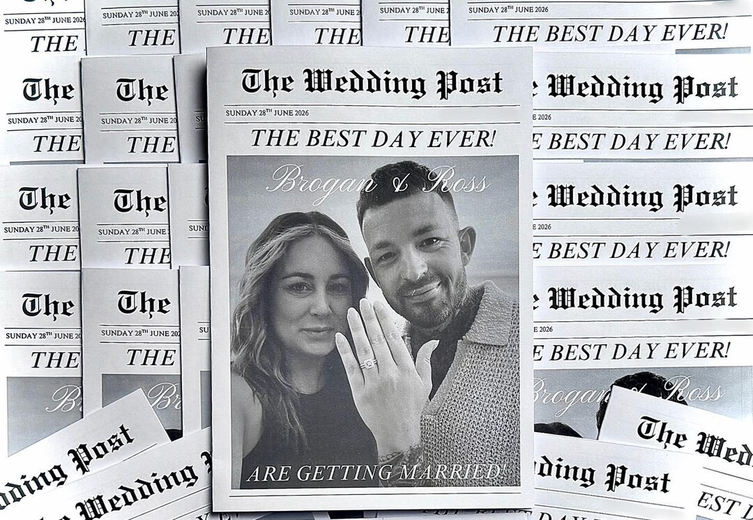 Personalised Wedding Newspaper | Order of Service Keepsake - Etsy UK