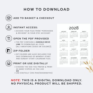 2028 Yearly Calendar Printable One Page | Full Year at a Glance ...