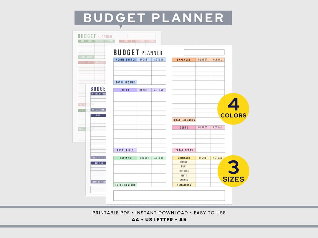 Printable Budget Planner Monthly Worksheet | Weekly Budget Planner ...