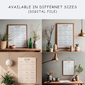 2028 Yearly Calendar Printable One Page | Full Year at a Glance ...