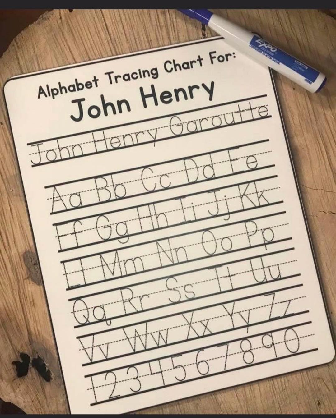 Personalized Tracing Boards, Dry Erase Practice Board, Abcs and 123s ...
