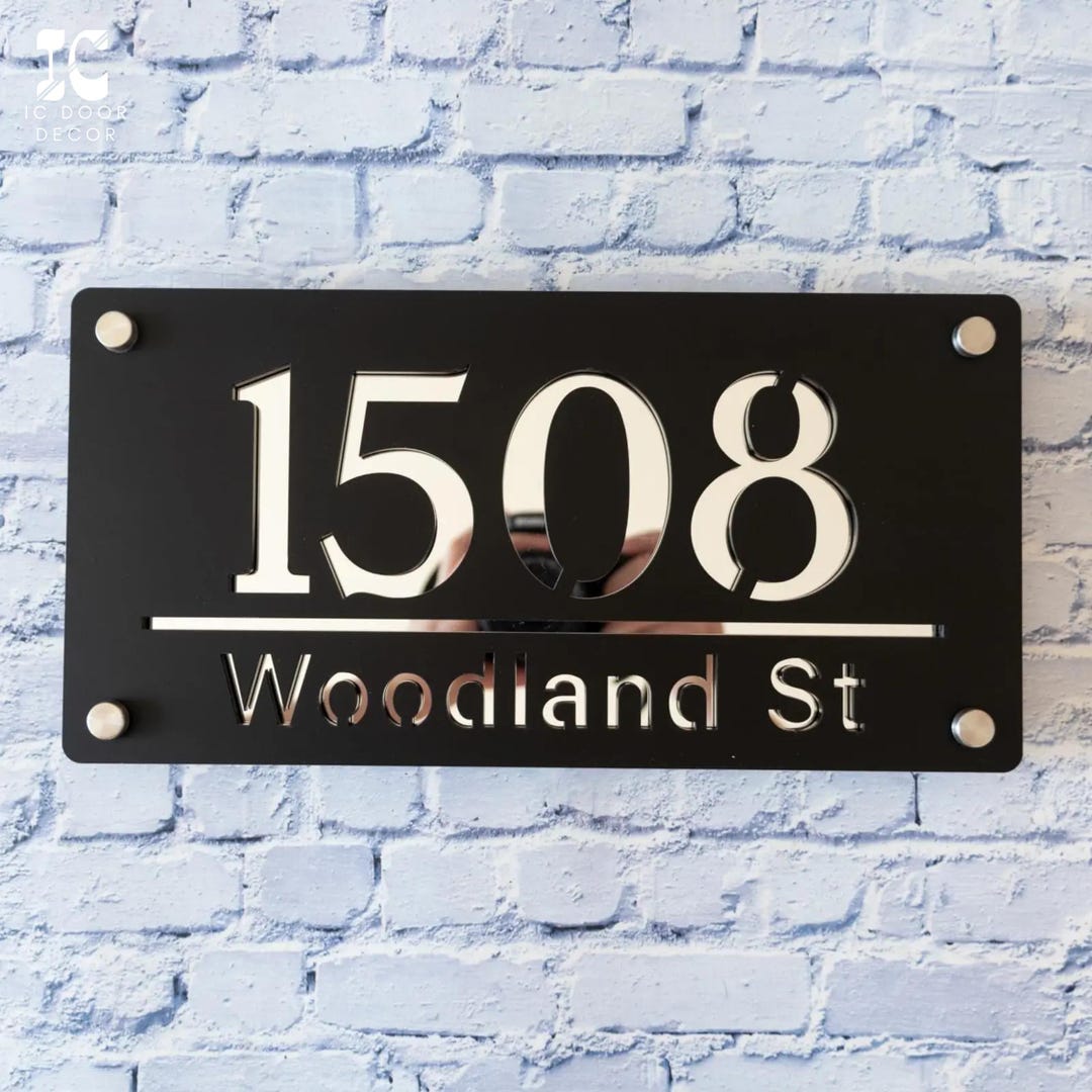 Customized Outdoor House Numbers Plate Sign | Personalized Acrylic ...