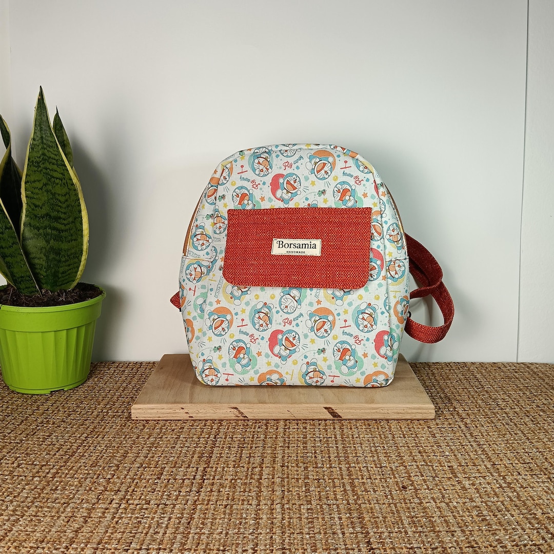 Handmade Doraemon Backpack Toddler Preschool Bag Small Nursery Rucksack ...