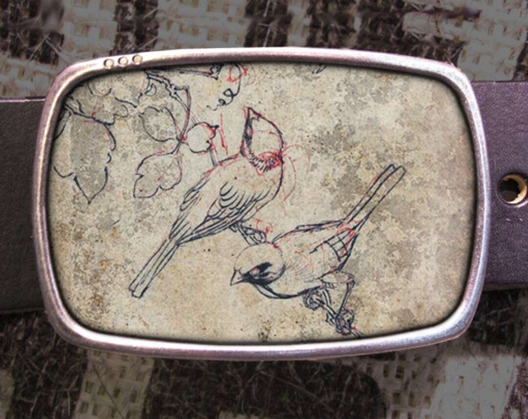 Sketch Birds Belt Buckle 532, Gift for Him, Gift for Her, Husband Gift ...