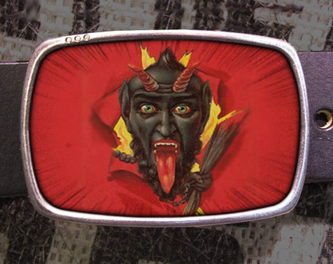 Krampus Belt Buckle, Vintage Snap Belt Buckle, Gift for Him, Gift for ...