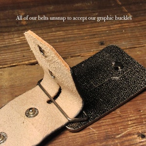 Lightning Bolt Black Leather Belt, Full Grain, Handmade in USA, Gift ...