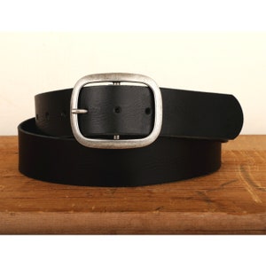 Black Leather Snap Closure Belt - Handmade in USA Full Grain Leather ...