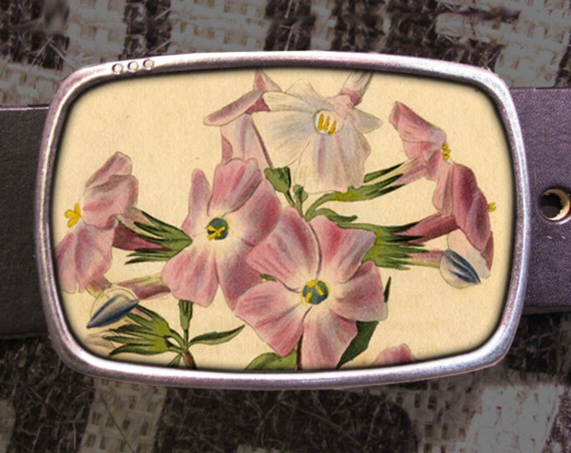 Pink Flowers Belt Buckle Vintage Inspired Shabby Chic 540 - Etsy