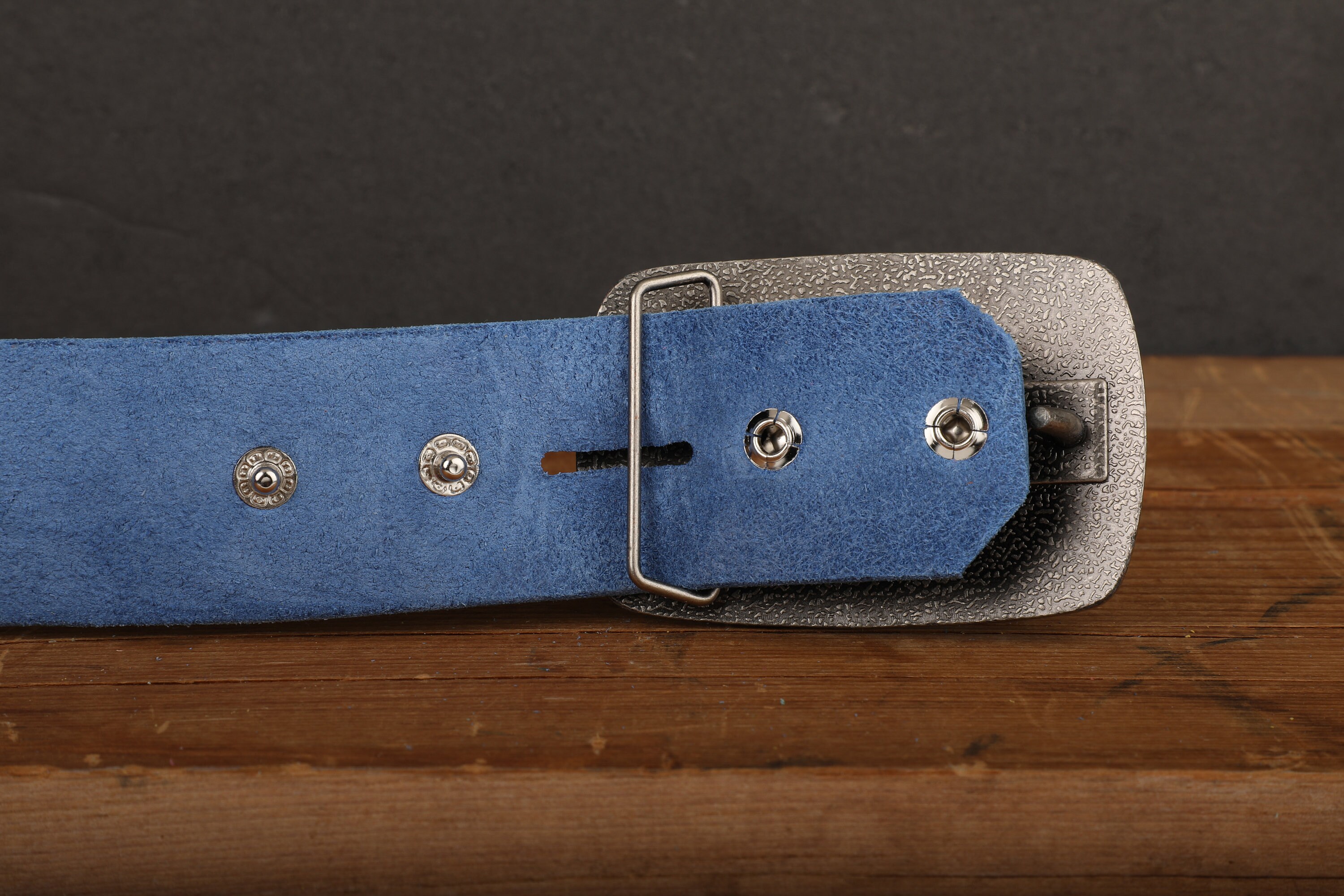 Electric Blue Wide Leather Snap Belt - Handmade in USA - Bold Bright ...