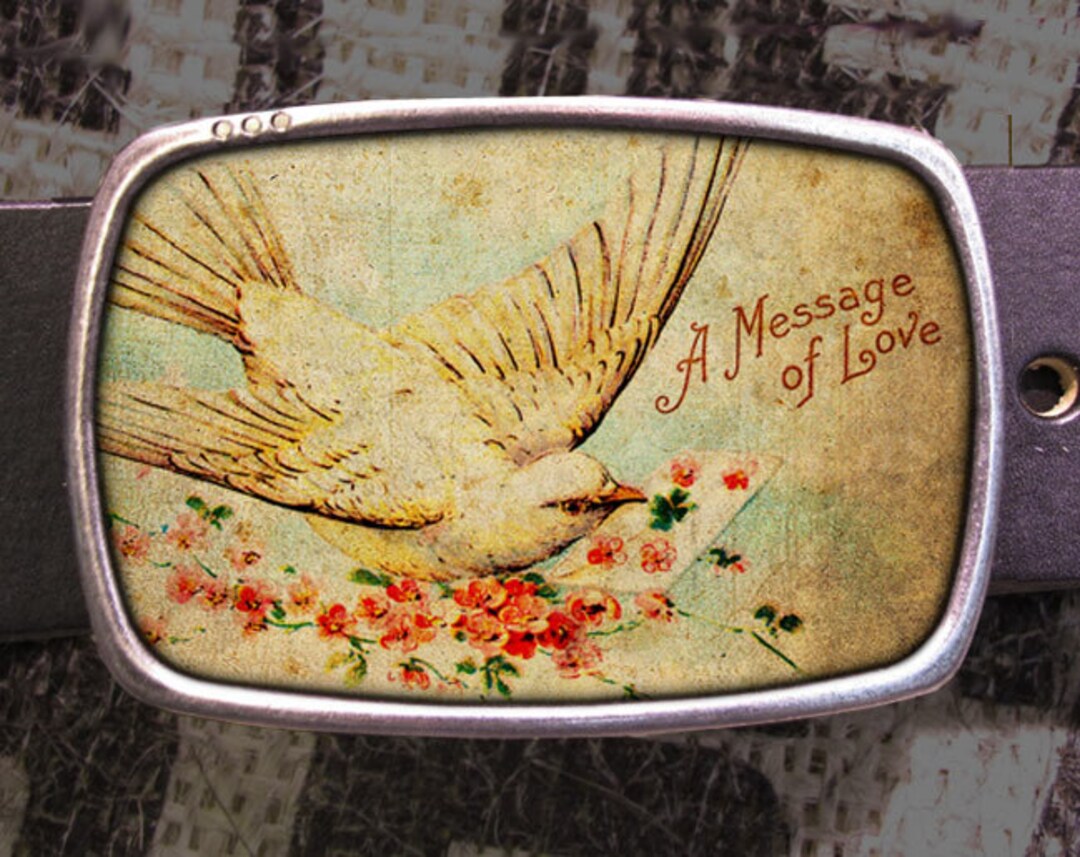 Love Bird Belt Buckle, Message Belt Buckle 701, Gift for Him, Gift for ...