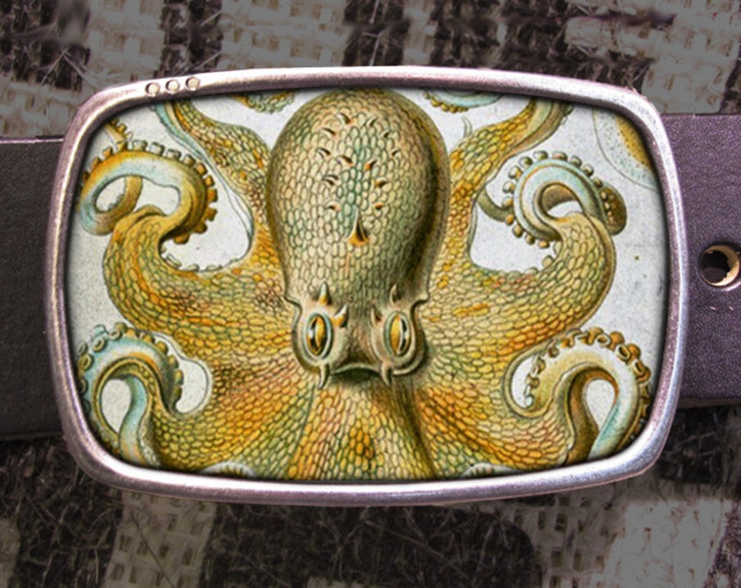 Octopus Belt Buckle, Vintage-style Inspired, Retro Cool 513 Gift for ...