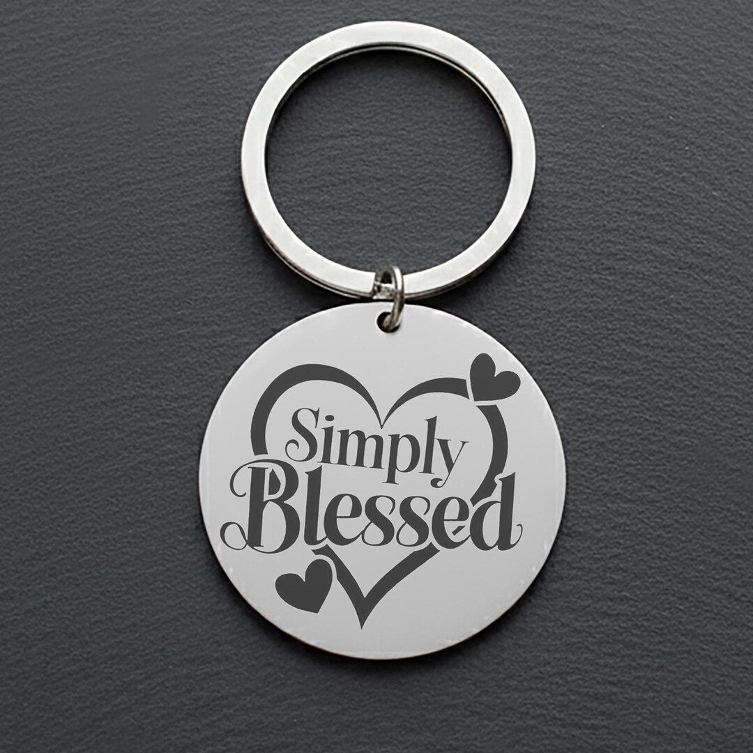 Custom 'simply Blessed' Bible Verse Keychain - Inspirational Stainless ...
