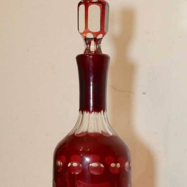 Bohemian Red Cut Glass - Etsy