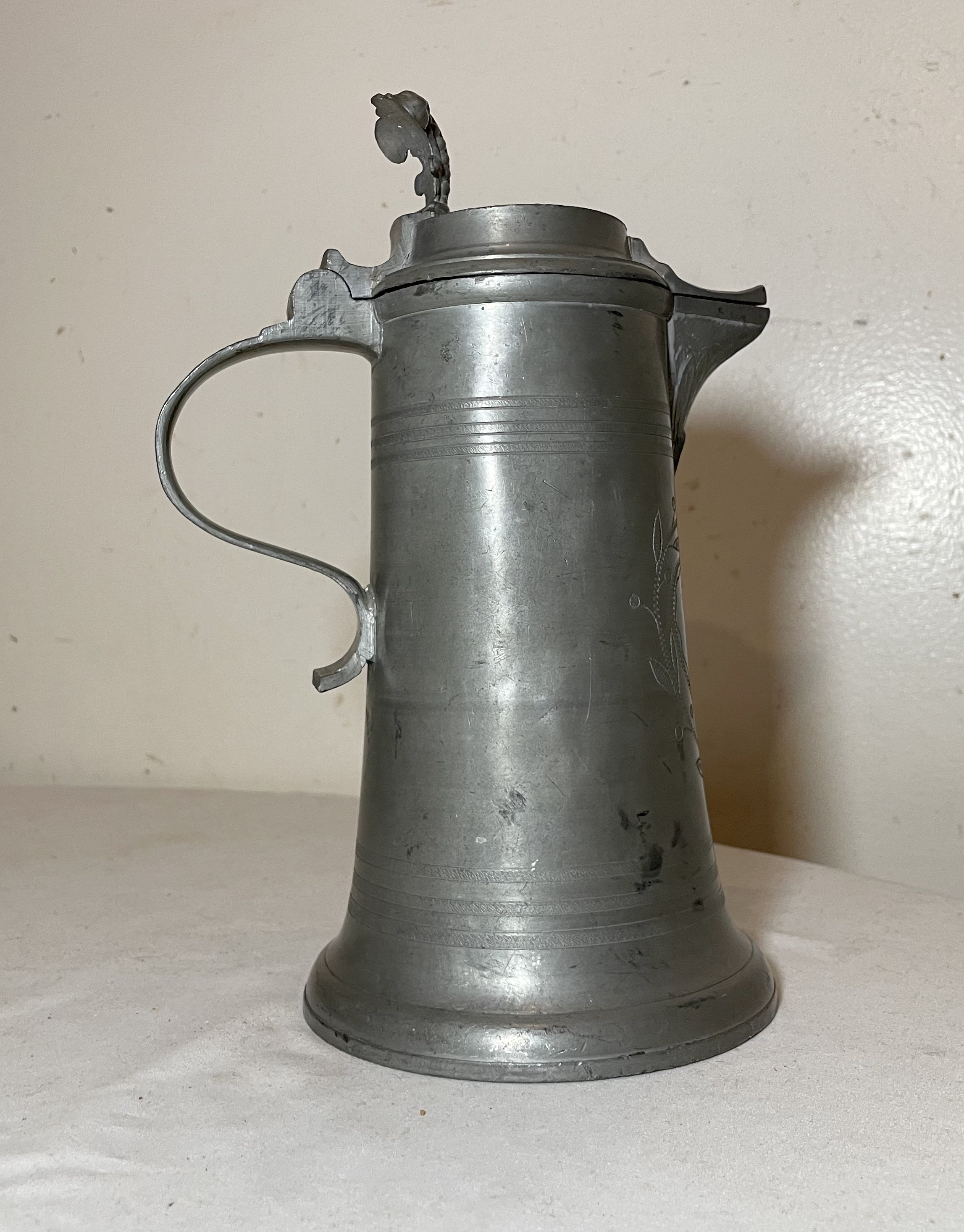 Rare Antique 1876 1 Liter Handmade Engraved Pewter Flagon - Etsy