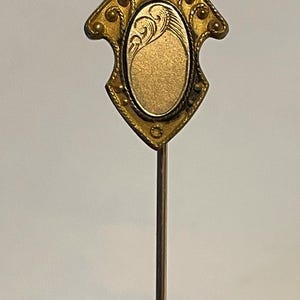 Antique Hand Carved 10k Yellow Gold Ornate Hat Stick Pin Art Deco ...
