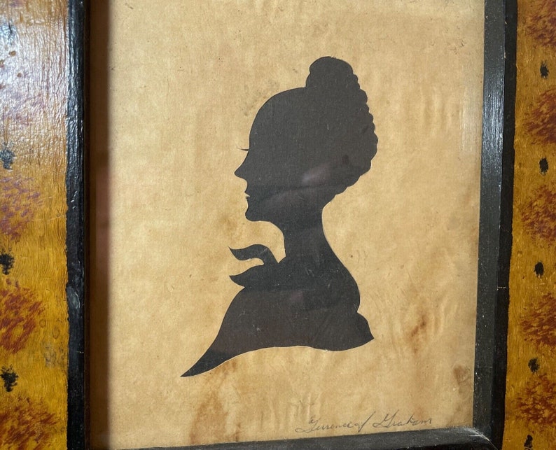 Antique 1800's Terrence Graham Cut Out Black Silhouette Portrait Mary ...