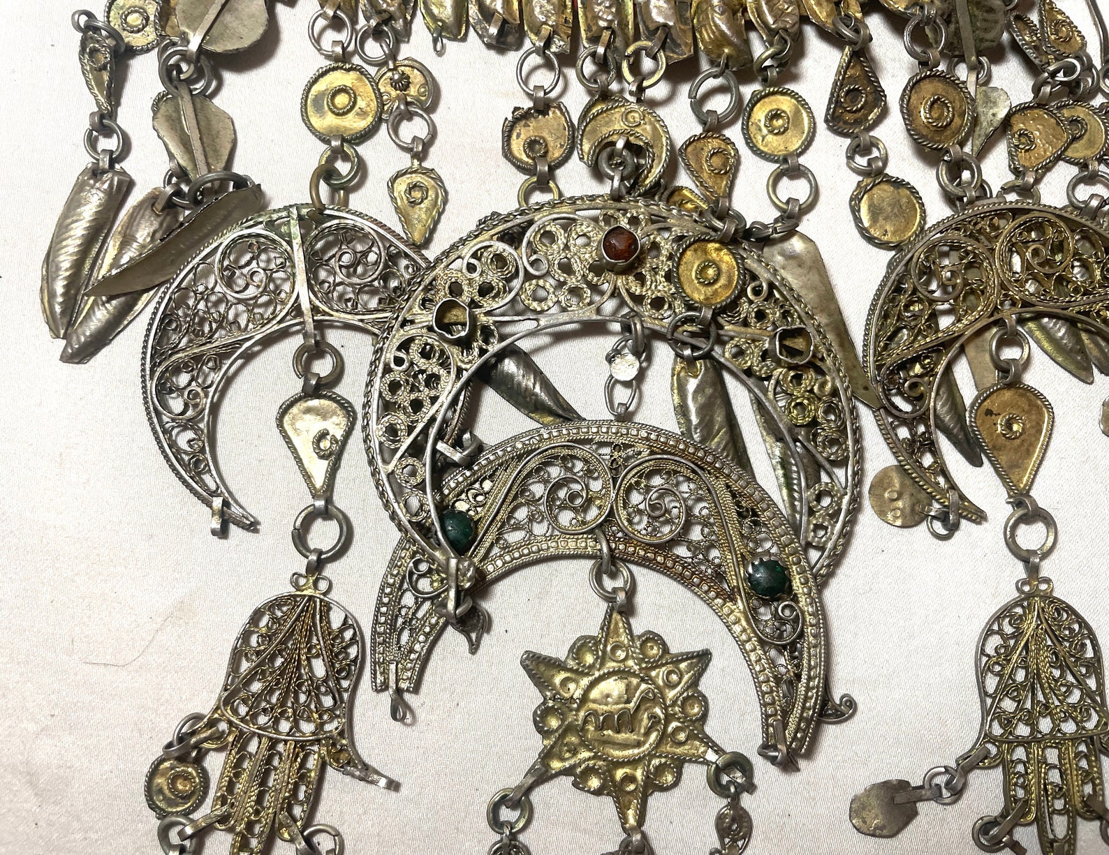 Antique Libya North African Shariya Sterling Silver Gilt Traditional ...