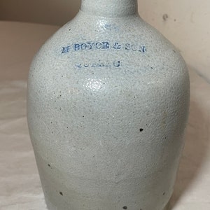 Antique 1800's M Boyce & Son Quebec Handmade Stoneware Salt Glazed ...