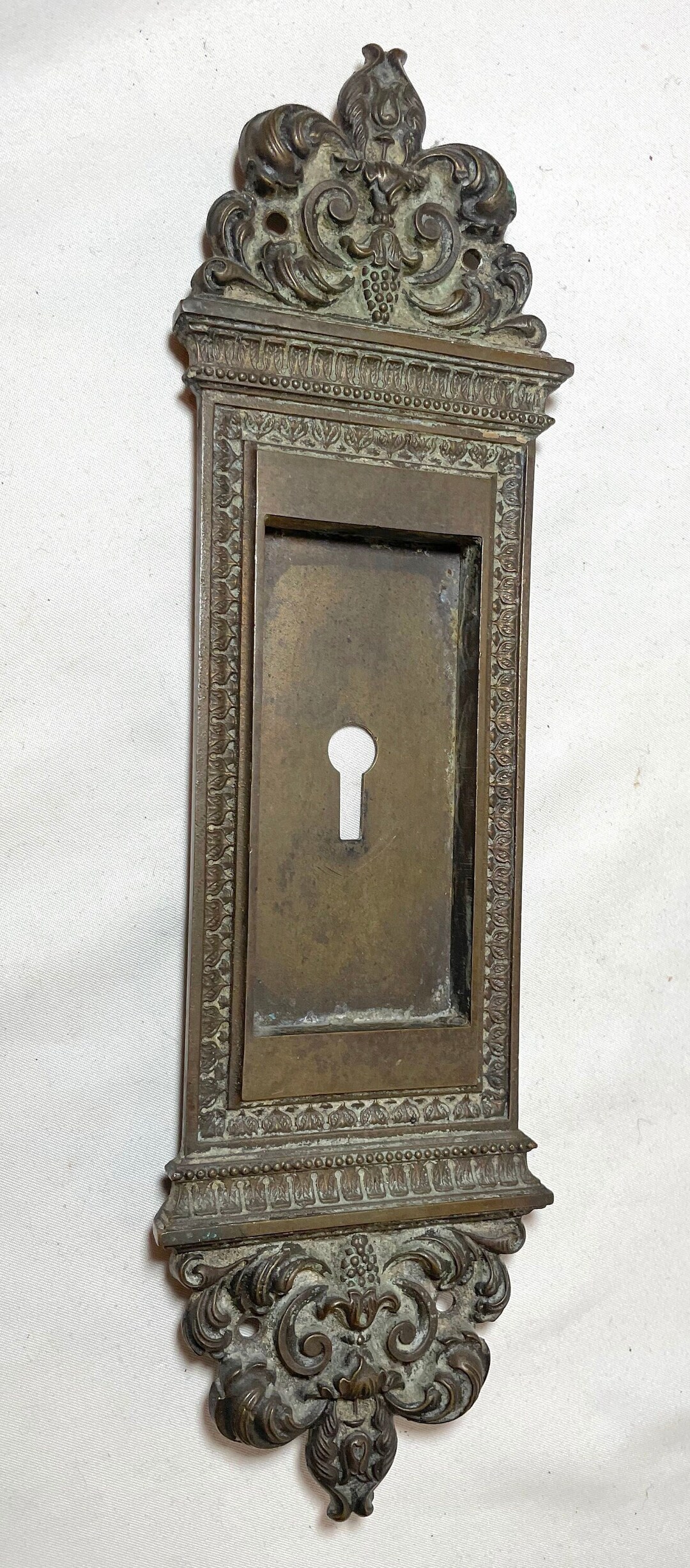 Large Antique Ornate 1800s Gilt Bronze Key Escutcheon Door Hardware ...