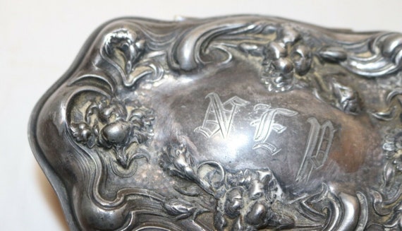 antique ornate 1800's Victorian engraved silverplate … - Gem