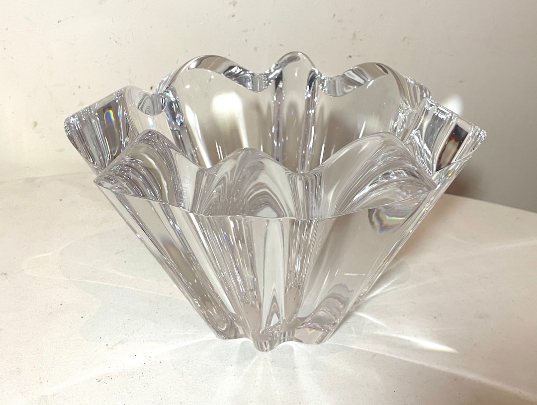 LARGE Handmade Kosta Boda Art Studio Clear Glass Crystal Signed ...