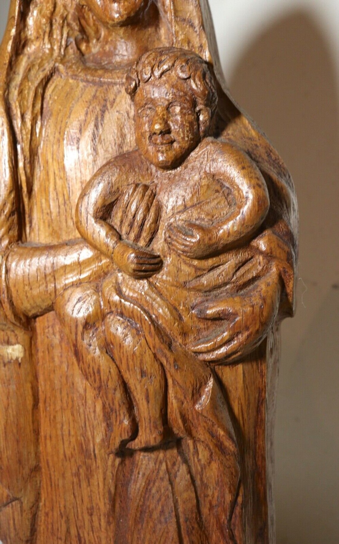 Antique Religious Folk Art Mary Jesus Hand Carved Wood - Etsy