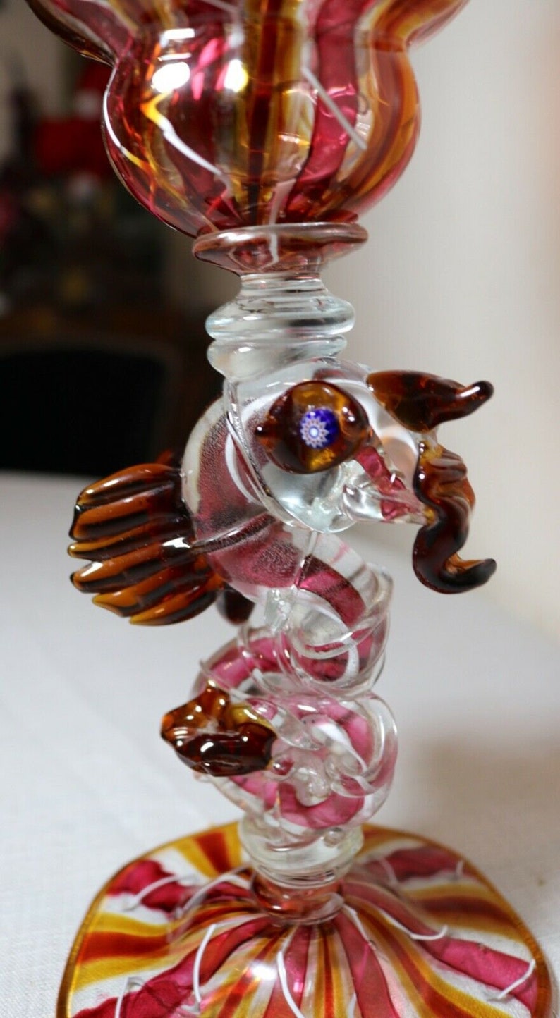 Hand Blown Serpent Venetian Heath Conner Studio Glass Goblet Chalice Stemware - Etsy