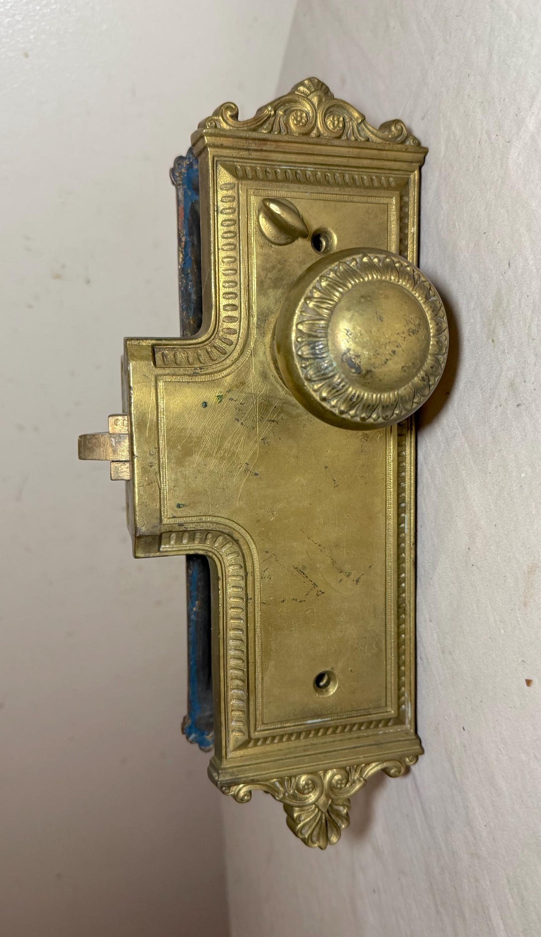 Large Antique Ornate Bronze Mortise Sargent Door Handle Knob Hardware ...