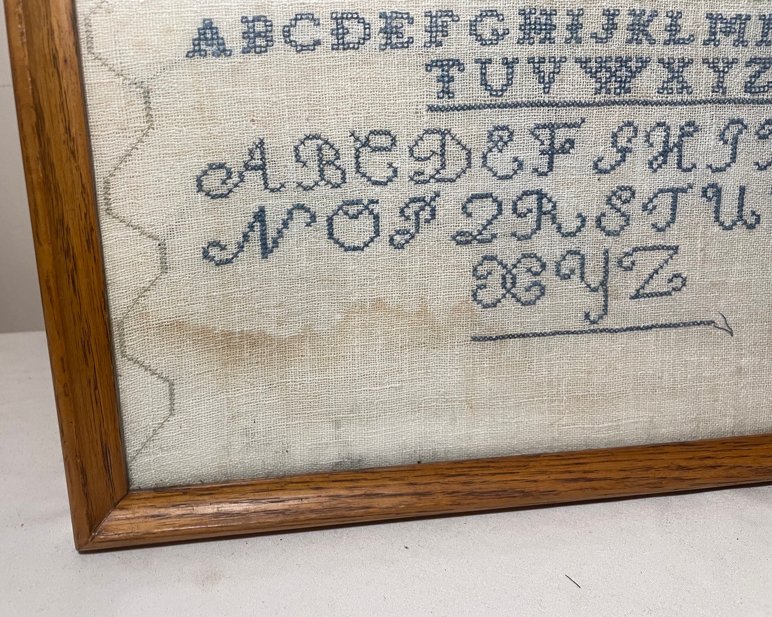 Antique 1800's Handmade Embroidered Linen Needlepoint Sampler 19th ...