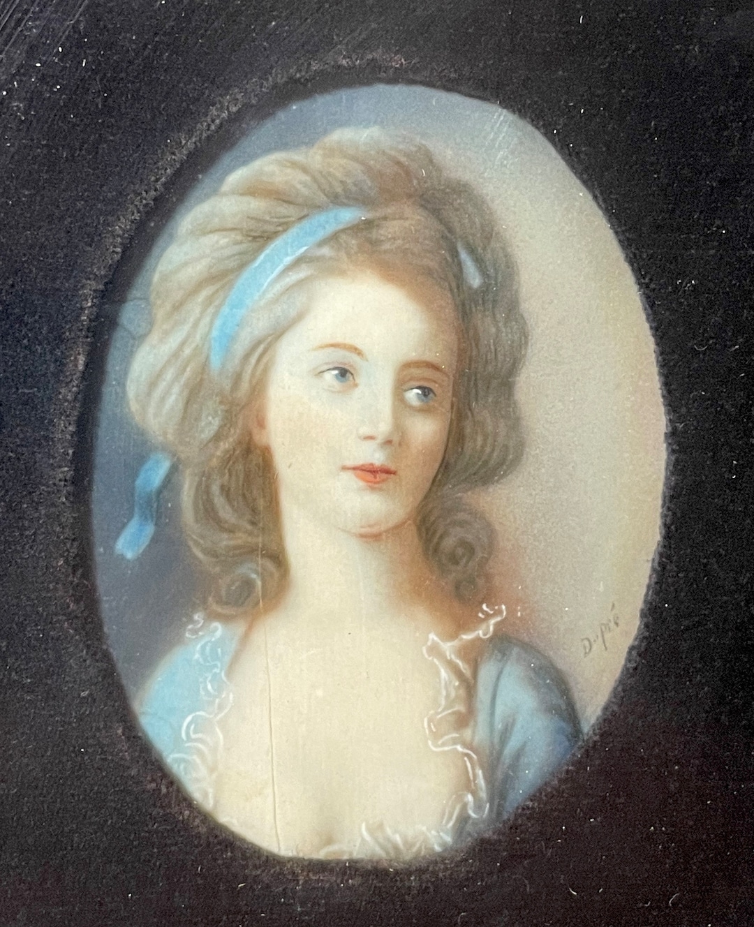 Antique 1800's Miniature Mini Original Painting Portrait Grafin Zofia ...