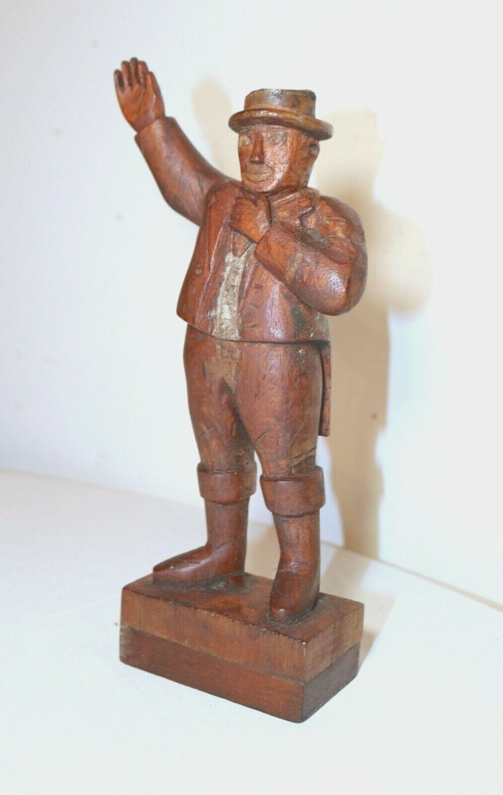 Antique 1871 Folk Art Hand Carved Wood Figural Man Sculpture Statue ...