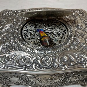 Rare Antique Ornate Sterling Silver German Singing Bird Mechanical ...