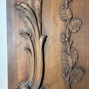 Antique Hand Carved Wood Relief Wall Architectural Salvage Panel ...