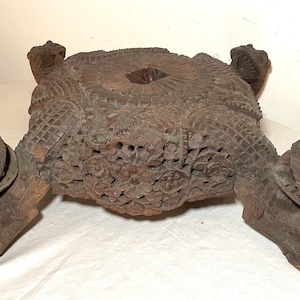 LARGE Antique Hand Carved Anglo Indian Figural Dragon Wood Sculpture ...