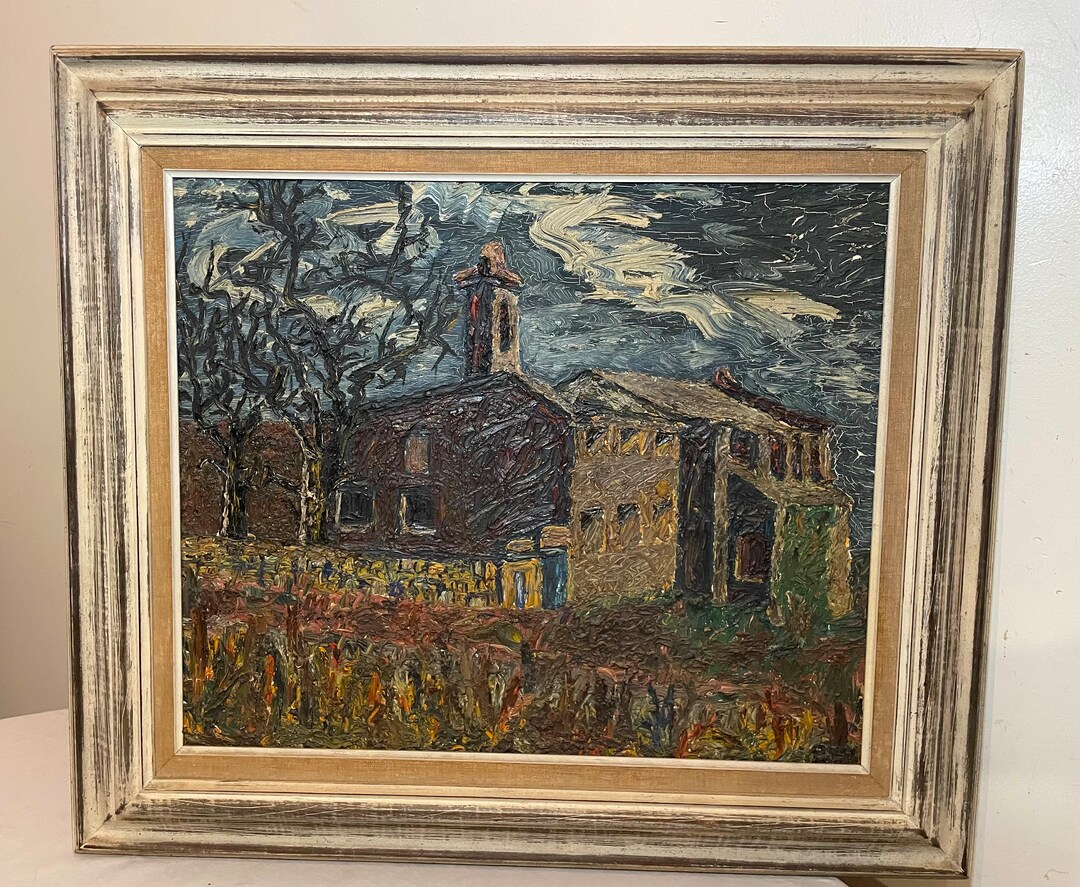 Antique Original Lazarus Abstract Expressionism Structure Oil Painting ...