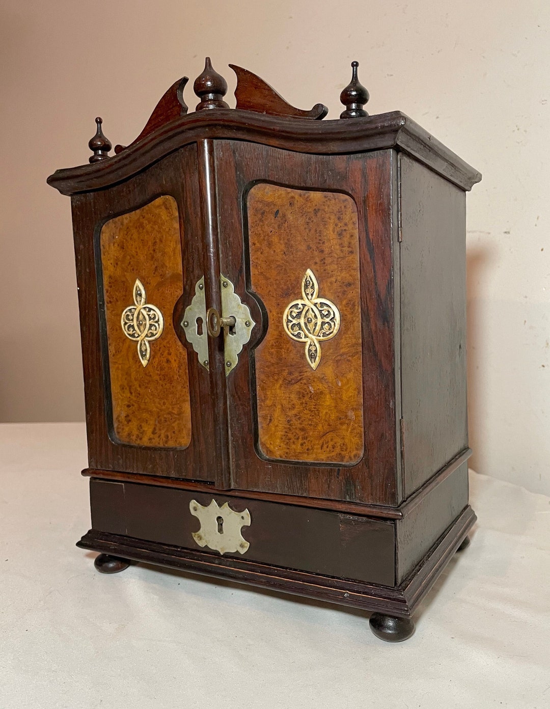 Antique Handmade Salesman Sample Miniature Armoire Wood Dresser Box ...