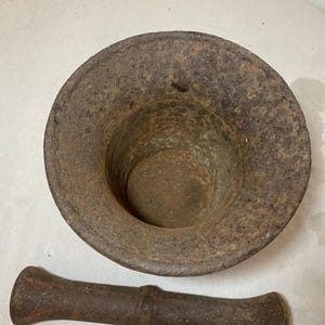 Large Rare Antique 19th Century Handmade Solid Heavy Cast Iron Mortar and Pestle - Etsy