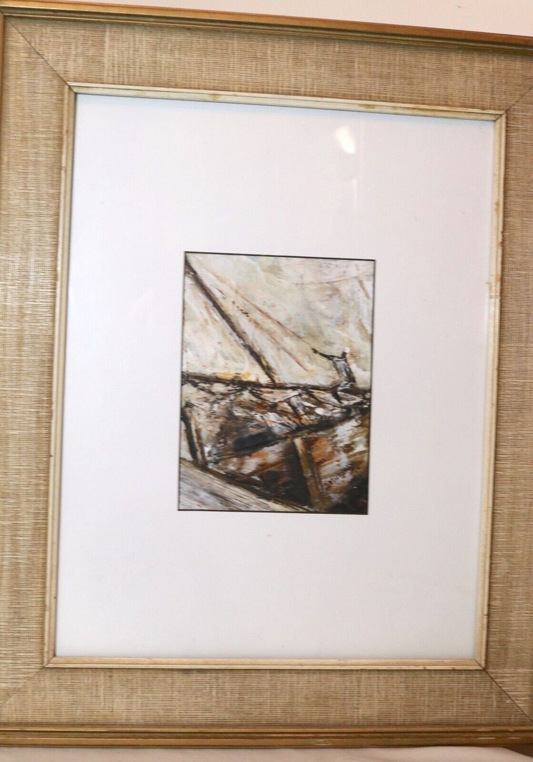 Original John Mubiru African Abstract Expressionism the Dhows Oil ...
