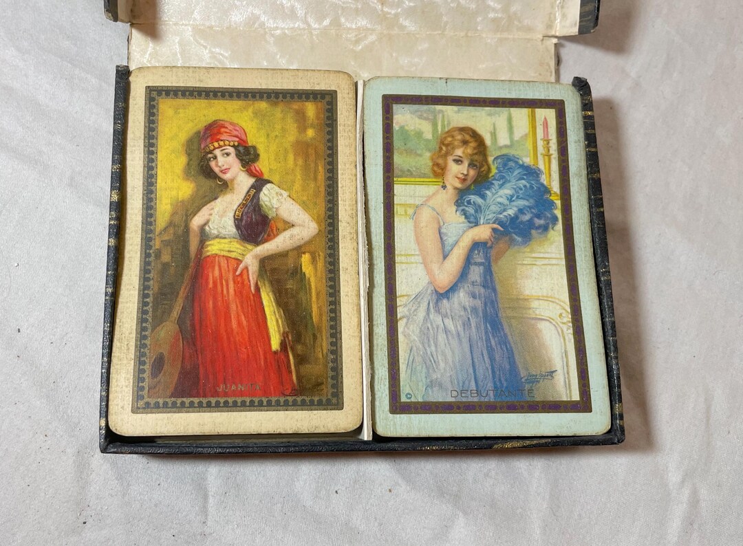 Pair of Rare Antique Leon Lippert Congress Gypsy Burlesque Playing ...