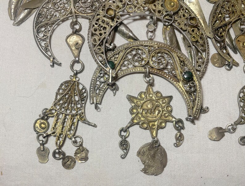 Antique Libya North African Shariya Sterling Silver Gilt Traditional ...