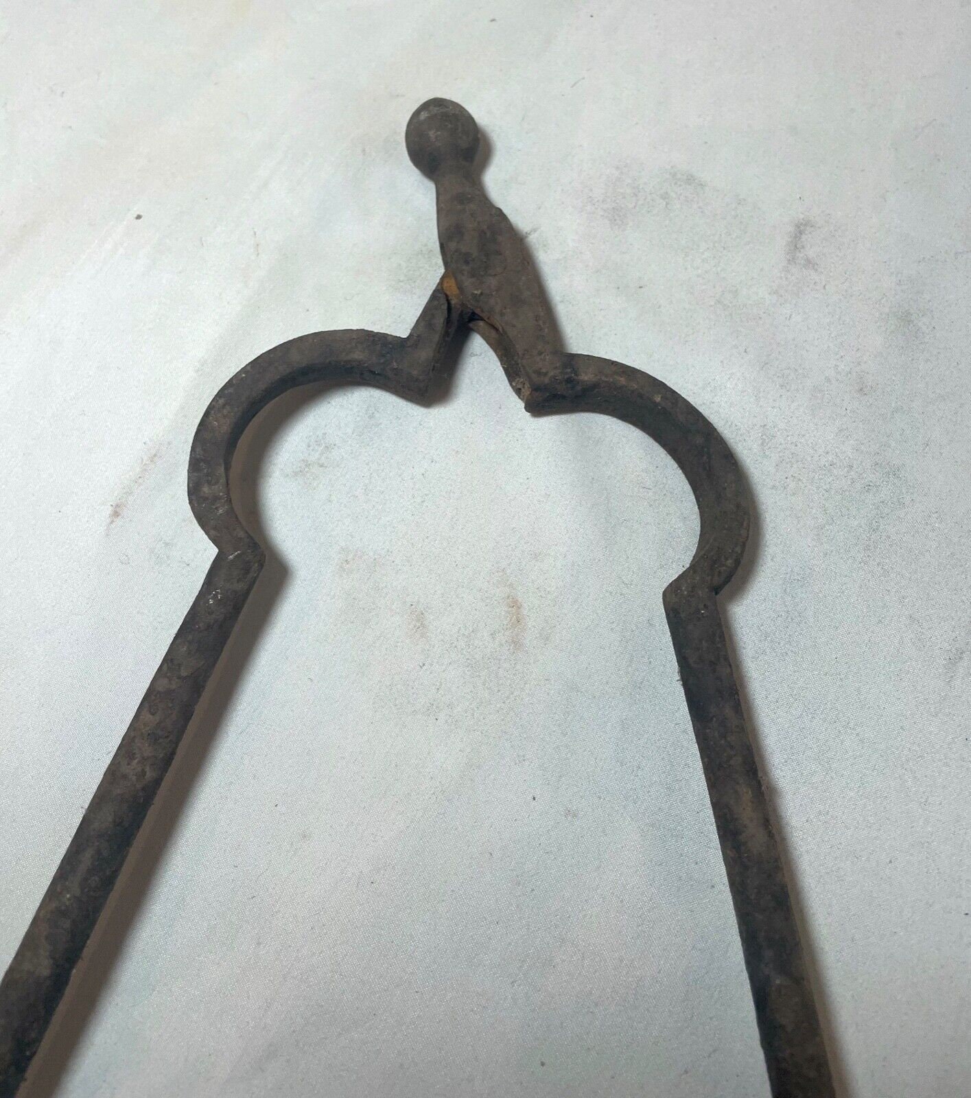Rare Antique Handmade 18th Century Wrought Iron Fireplace Tongs Tool ...