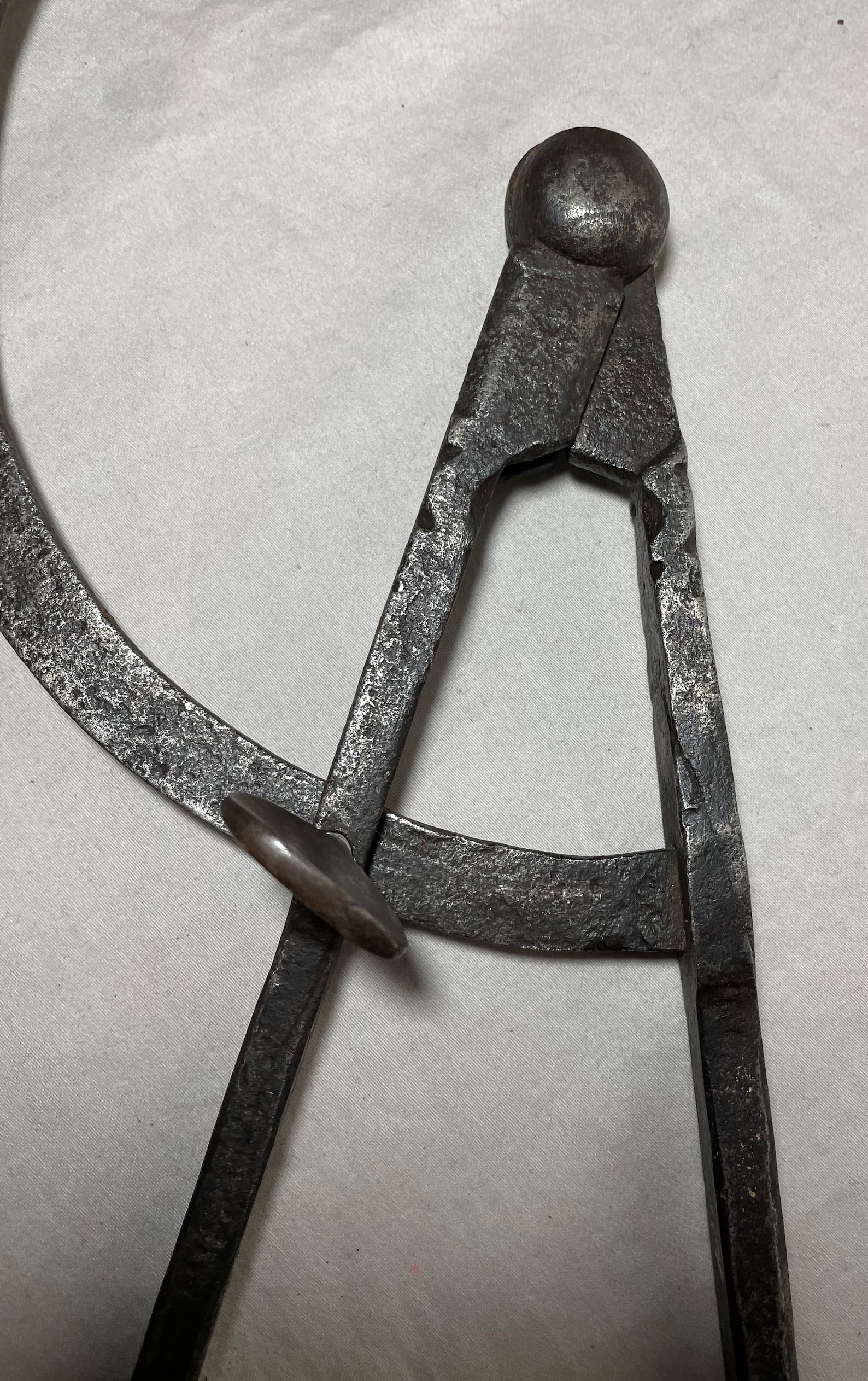 LARGE Rare Antique 18th Century Handmade Solid Wrought Iron Compass ...